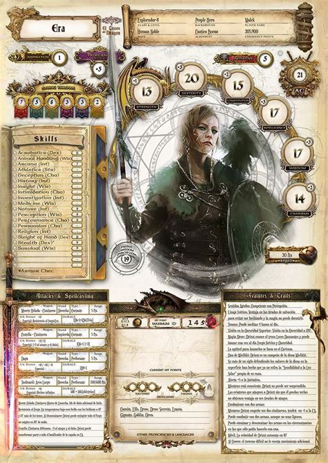 Customizable Character Sheets Dandd5 Dungeonsanddragons Dnd