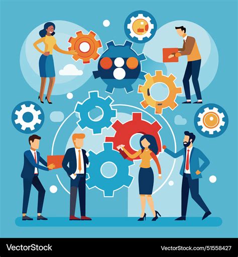 Business Integration Partnership To Get Solution Vector Image