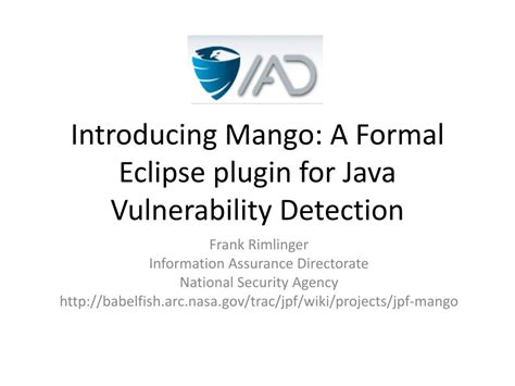 Ppt Introducing Mango A Formal Eclipse Plugin For Java Vulnerability