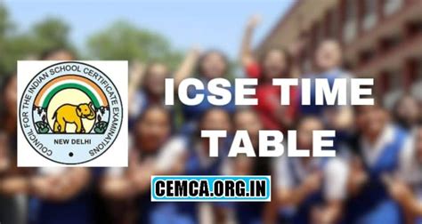 ICSE Th Time Table Download PDF CISCE Th Exam Date Cisce Org
