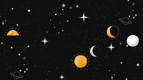 Cute Doodle Space Desktop Wallpaper