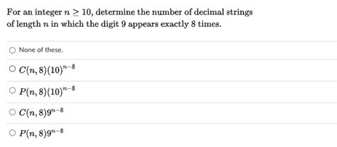 Solved For An Integer N 10 Determine The Number Of