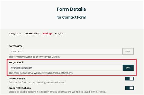 Changing A Form Email Address Formspree Help