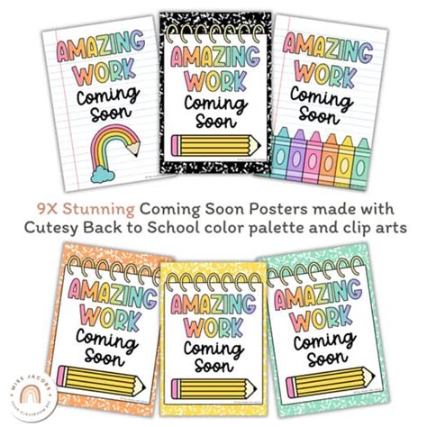 Cutesy Amazing Work Coming Soon Posters Composition Notebook