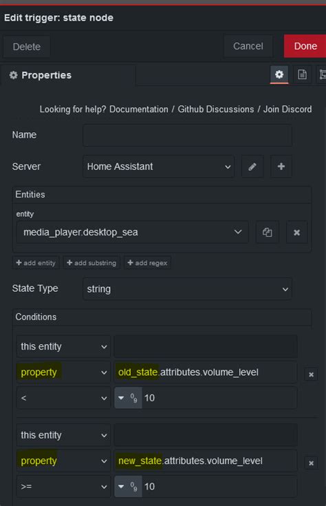 Trigger On Attributes Event Only Node Red Home Assistant Community