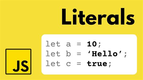 Javascript Literals Youtube