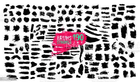 페인트 브러시 세트 브러시 스트로크 템플릿 소셜 미디어에 대한 그런지 블랙 요소 텍스트 상자 또는 음성 거품을 직사각형으로