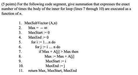 solved 5 points for the following code segment give