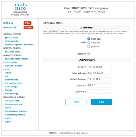 Cisco Ultra Reliable Wireless Backhaul For Catalyst IW Access Points Software Configuration
