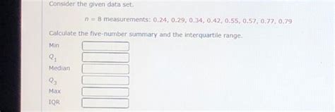 Solved Consider The Given Data Set N Measurements Chegg