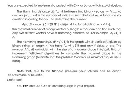 Solved You Are Expected To Implement A Project With C Or
