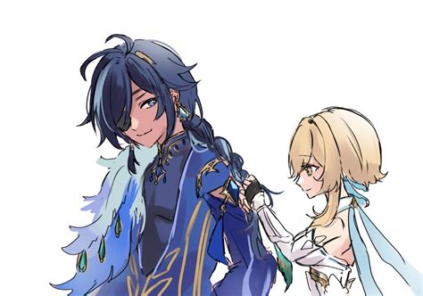 Lumine And Kaeya Genshin Impact Drawn By Ikurumidwd Danbooru