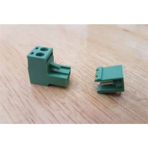 Jual 5 08mm Pitch 2 Pin Screw Pluggable Terminal Block Plug Connector Sepasang Pair Shopee