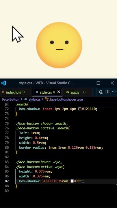 face button animation using html css and javascript coding htmlcssjavascript htmlcss youtube