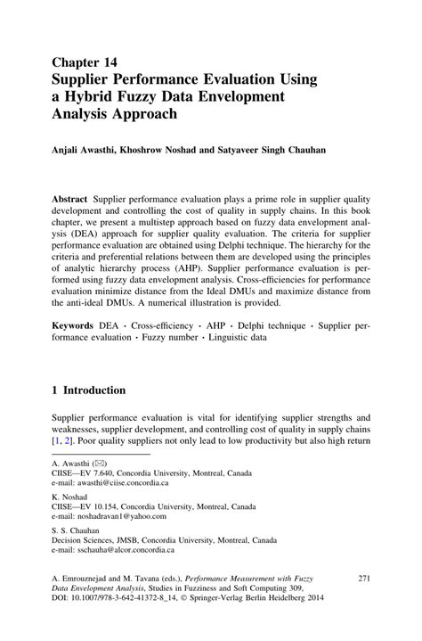 Pdf Supplier Performance Evaluation Using A Hybrid Fuzzy Data