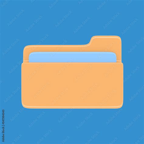 desktop interface folder isolated om blue background simple ui 3d