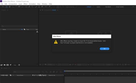 after effects warning unable to import file adobe support community