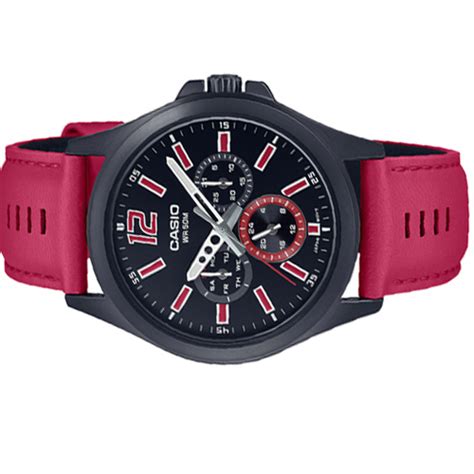 Đồng Hồ Casio Mtp E350bl Màu Đỏ Bh 5 Năm Chính Hãng 100