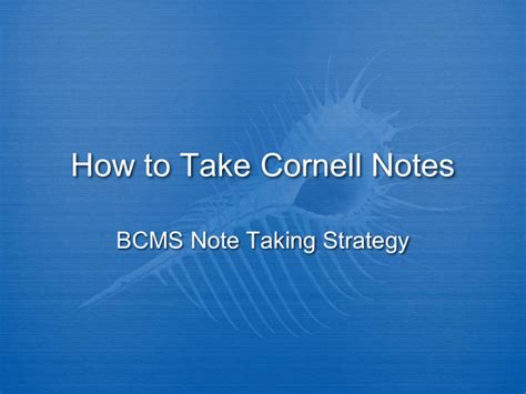 How To Take Cornell Notes