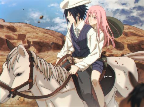 Haruno Sakura And Uchiha Sasuke Naruto And 1 More Drawn By Niku