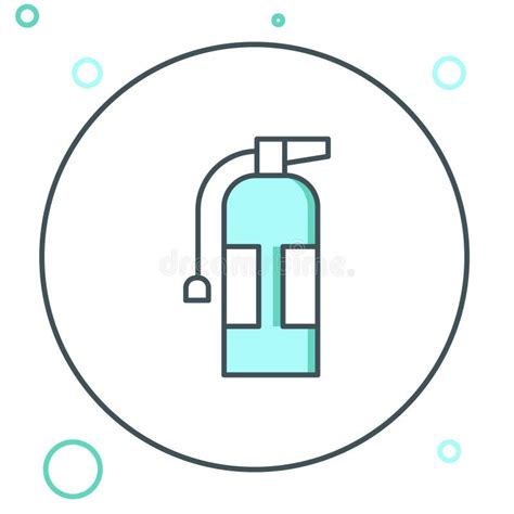 Line Fire Extinguisher Icon Isolated On White Background Colorful Outline Concept Stock