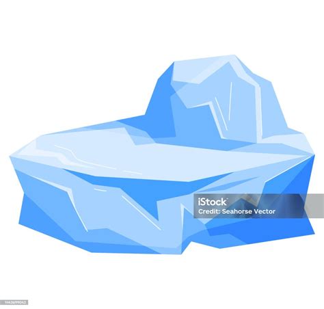 얼음과 눈 덩어리 큰 빙산 디자인을 위한 심한 서리 요소 눈송이 만화 스타일 벡터 일러스트레이션 조각으로 만든 숫자와 기호