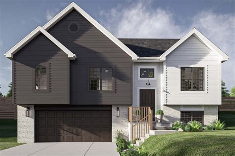 Plan 62624dj Split Level House Plan With Open Layout 1354 Sq Ft