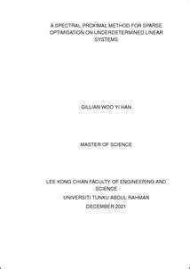A Spectral Proximal Methodforsparse Optimisation On Underdetermined Linear Systems UTAR