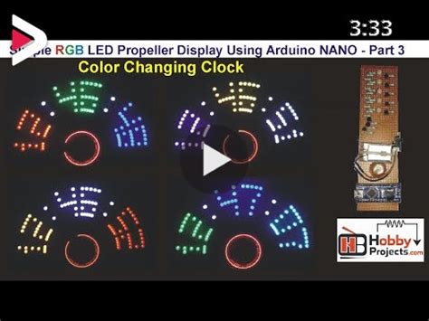 Simple RGB LED Propeller Display Using Arduino Nano Part دیدئو dideo
