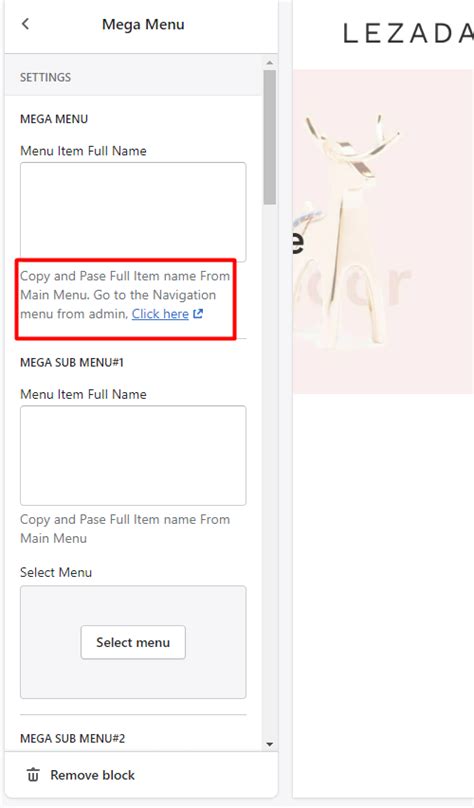 Mega Menu Lezada Shopify Theme
