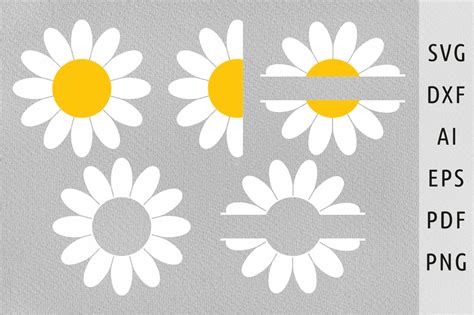 Groovy Flower Clipart Half Daisy Svg Graphic By Julia S Digital Designs Creative Fabrica