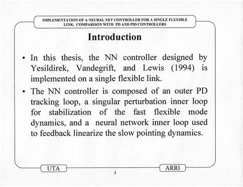 neural network control of a flexible link luis benigno gutiérrez zea