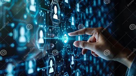 Hand Interacting With Digital Interface Screen Stock Illustration Illustration Of Digital