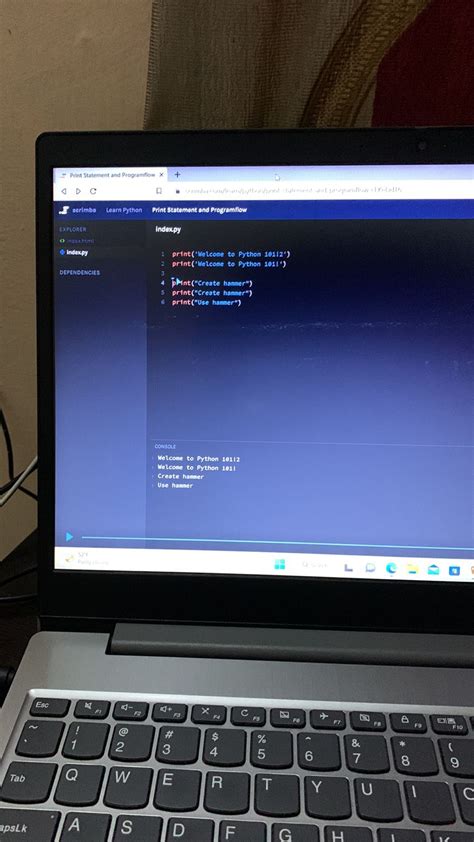 started learning python language on scrimba platform scrimba python