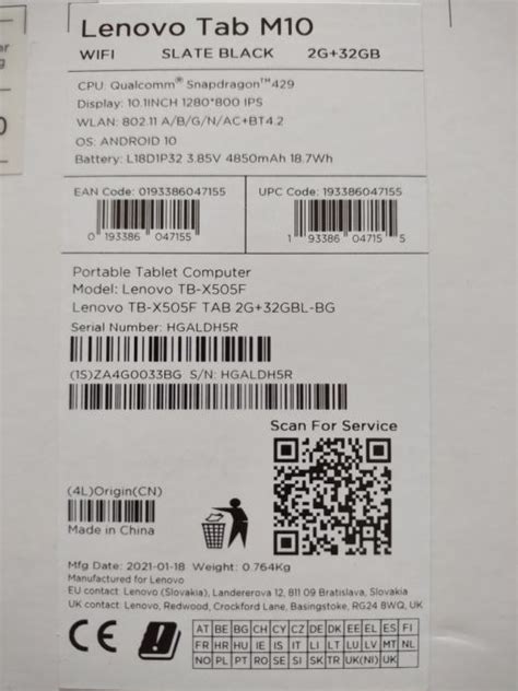 Lenovo Tab M Hd Tb X F