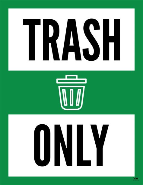 20 Unique Trash Signs Free Printables For A Clean Environment
