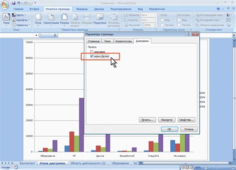 Как распечатать диаграмму в Excel