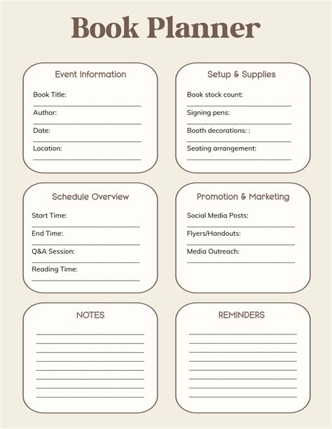 Free Book Planner Template To Edit Online