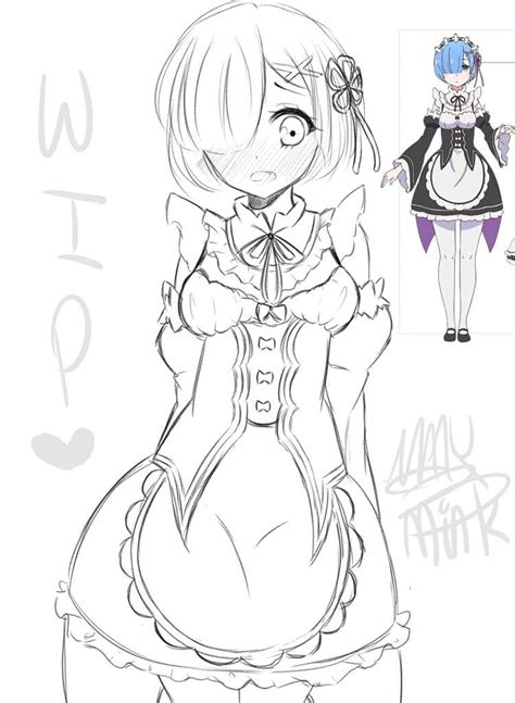 Re Zero Rem Drawing Anime Amino
