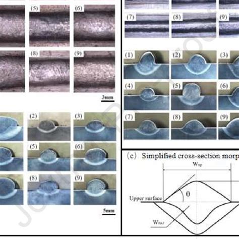 cross section morphologies of single layer multi pass cladding layers