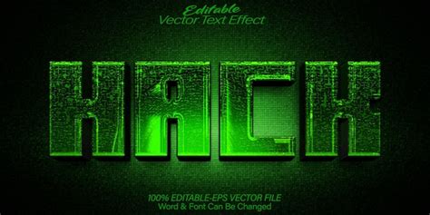 Premium Vector Hack Vector Text Effect Editable Alphabet Hacker Green