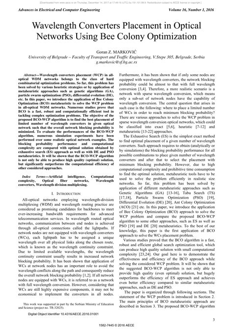 Pdf Wavelength Converters Placement In Optical Networks Using Bee Colony Optimization