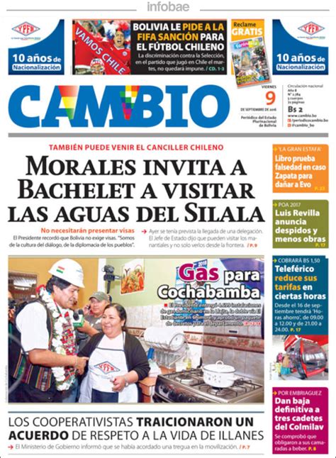 Cambio Bolivia Viernes 9 De Septiembre De 2016 Infobae