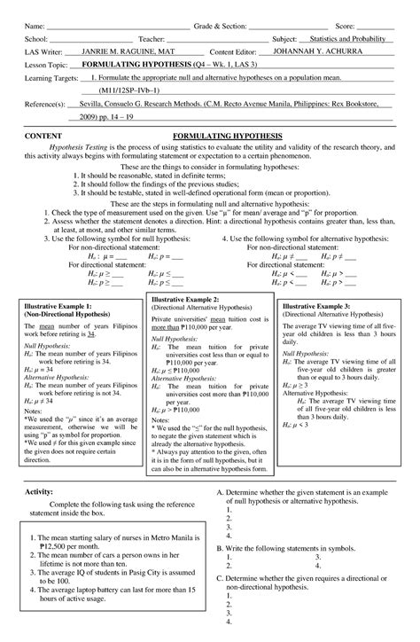 STAT Q4 WK1 LAS3 STAT Name Grade Section Studocu