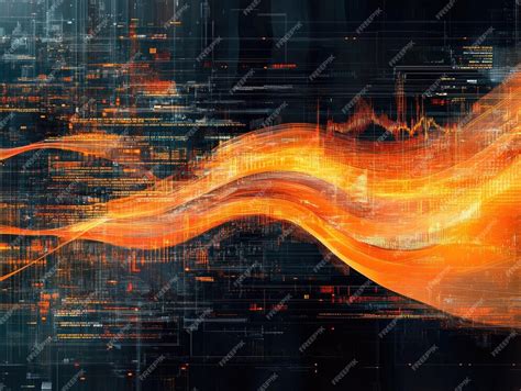 Futuristic Data Visualization Technology With Dynamic Patterns And Graphs Premium Ai Generated