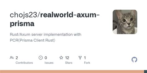 github chojs23 realworld axum prisma rust axum server implementation