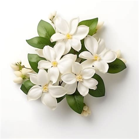 Colorful Isolated Of Jasmine Flower Highlighting Its Fragrant White B Creative Concept Idea