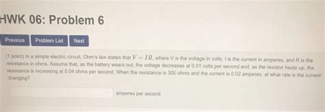 Solved Hwk 06 Problem 4 Previous Problem List Next 1