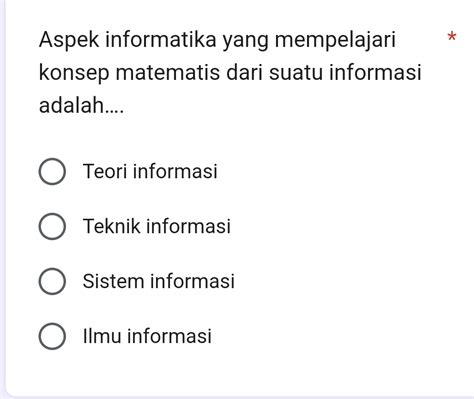 Aspek Informatika Yang Mempelajari Konsep Studyx