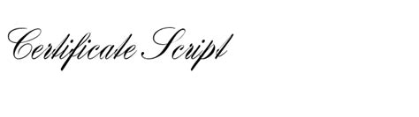 Certificate Script Font